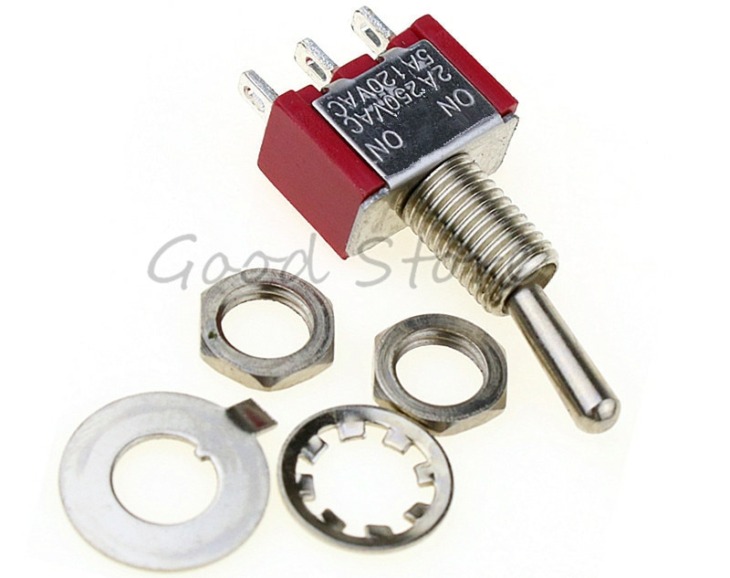 5Db Red Mini Mts-102 3-Pin Spdt On-On 5A 120Vac Miniatűr Kapcsoló ...