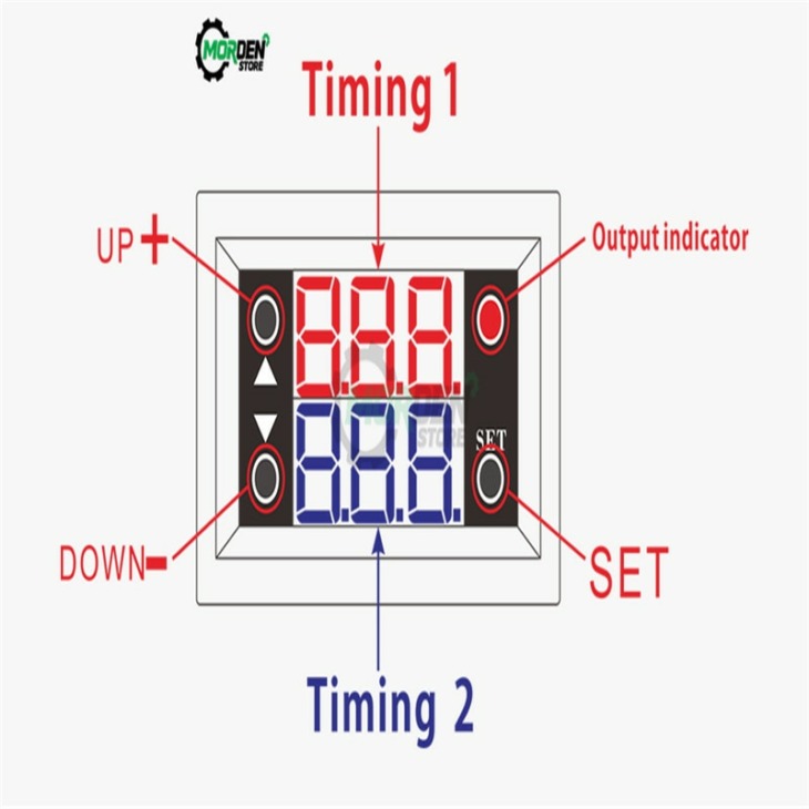 Dc 12V Timing Delay Timer Relé Modul Digitális Led Red Blue Dual ...
