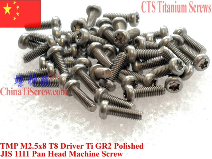 Pan Head M2.5 Titán Csavarok M2.5X3 M2.5X4 M2.5X5 M2.5X6 M2.5X8 M2.5X10 ...