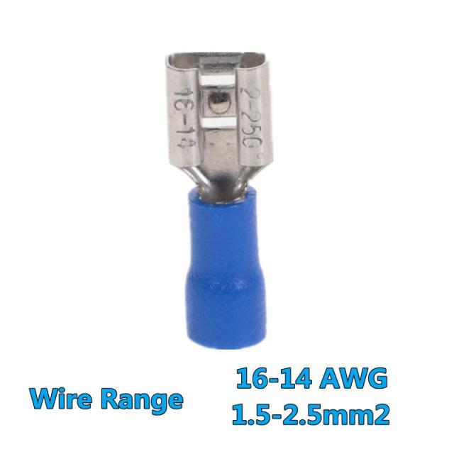 50Db 6,3Mm Splice Vezeték Csatlakozó Szigetelt Görbe Tű Crimp Spade ...