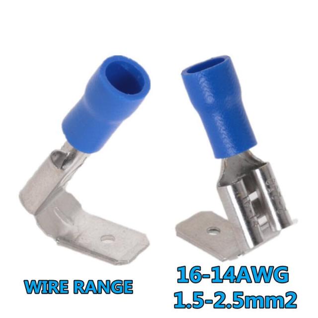 50Db 6,3Mm Splice Vezeték Csatlakozó Szigetelt Görbe Tű Crimp Spade ...