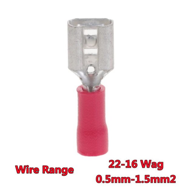 50Db 6,3Mm Splice Vezeték Csatlakozó Szigetelt Görbe Tű Crimp Spade ...