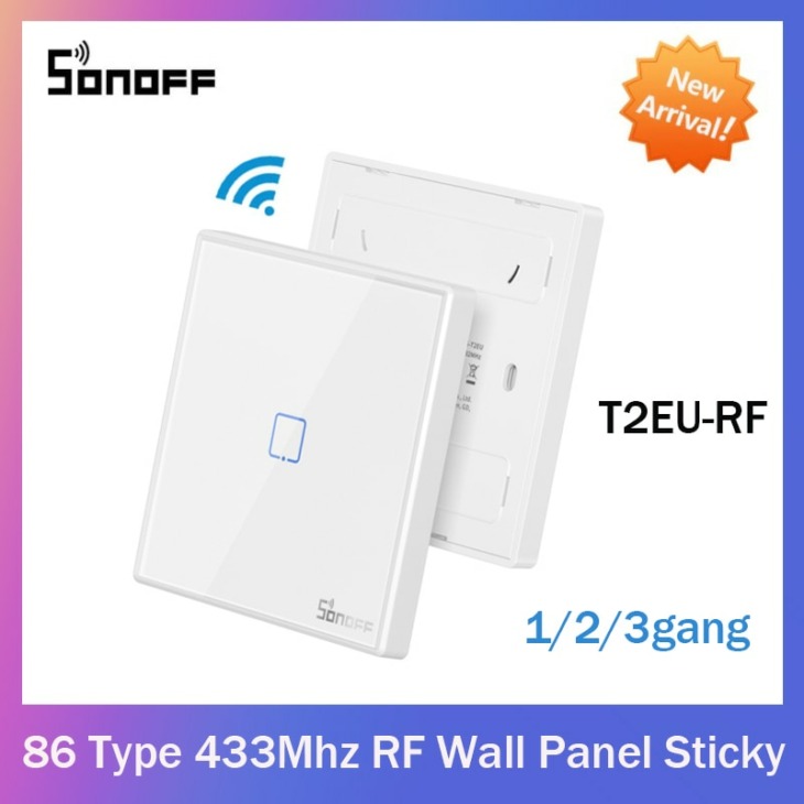 Sonoff T2Eu-Rf Smart Panel Type 86 Ingyenes Matrica 433Mhz Vezeték ...
