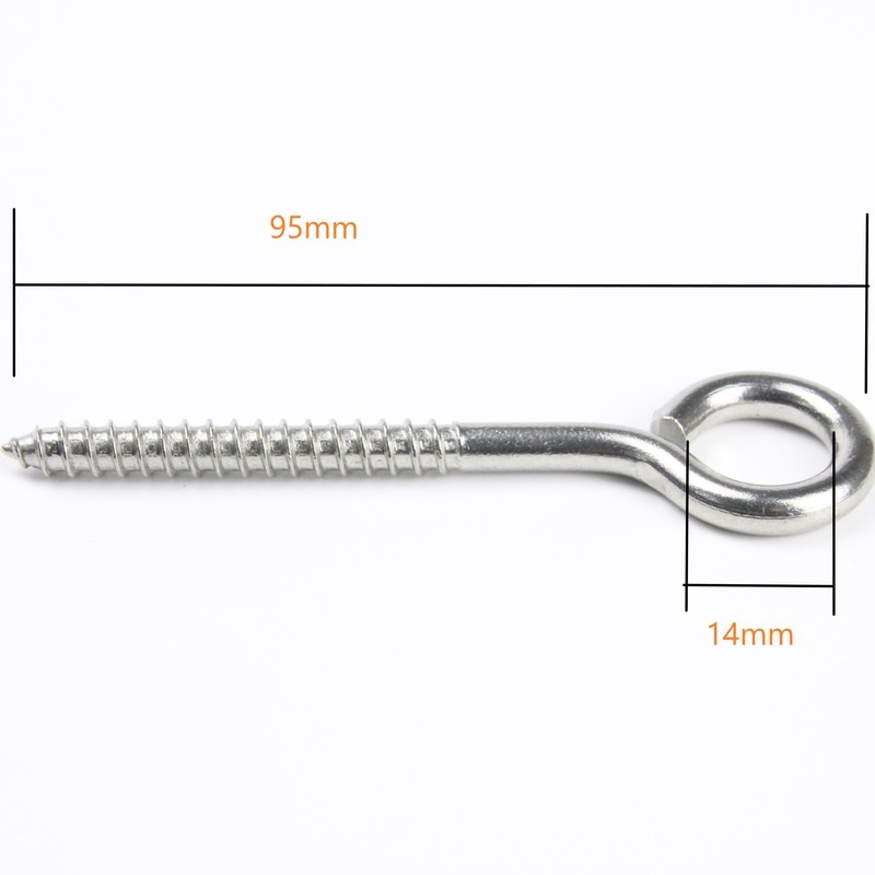 2Db 95Mm Big Eye Csavarorsó Hook 304-Es Rozsdamentes Acél Csavar Eye ...