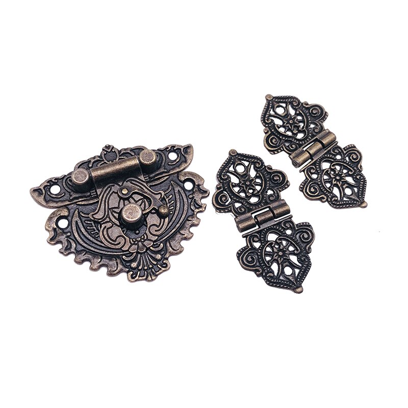 Antik Bronz Bútor Hardver Box Retesz Hasp Toggle Buckle 2Db Dekoratív ...