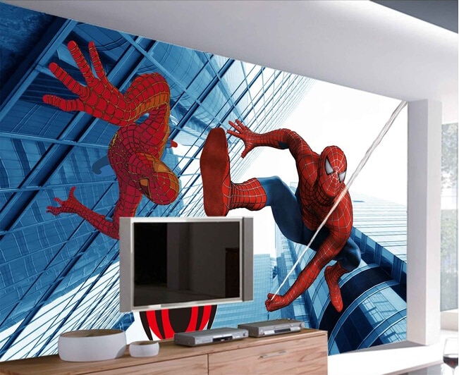 Egyedi Paneielemet De Parede Infantil, Pókember 3 D Falfestmény A ...