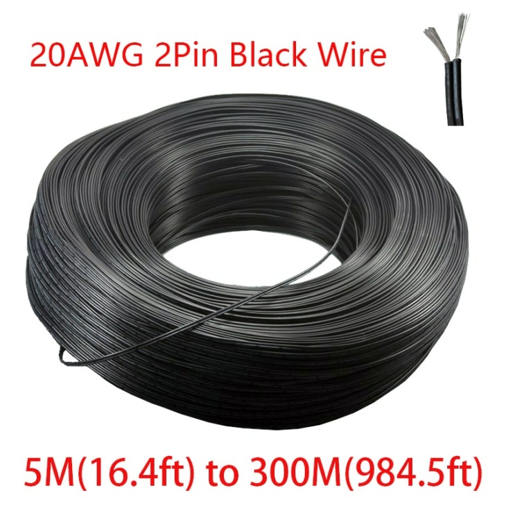 2Pin Tónusú Réz Fekete Kiterjesztés Kábel 20Awg Pvc Szigetelt Zsinór ...