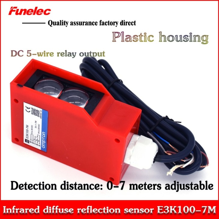 E3K100-7Mdc Fotoelektromos Kapcsoló Hosszú Távú Diffúz Visszaverődés ...