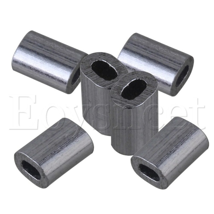 1000 X Sliver Oval Alakú Alumínium Ujjak Bilincsek Huzal Kötél Swage ...