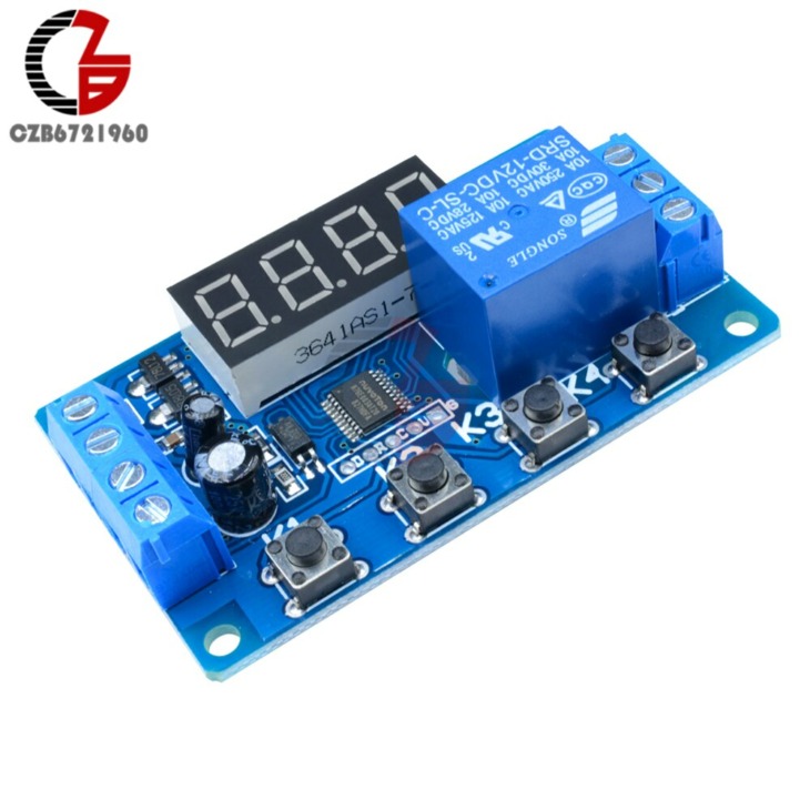 10A 12V Időrelé Állítható Késleltetés Relé Modul Led-Es Digitális ...