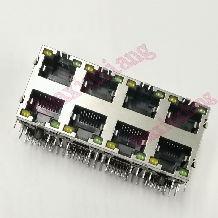 5Pcs / Lot 8 Ports Rj45 8P8C Női Csatlakozó / Aljzat Csatlakozó 2 * 4 ...