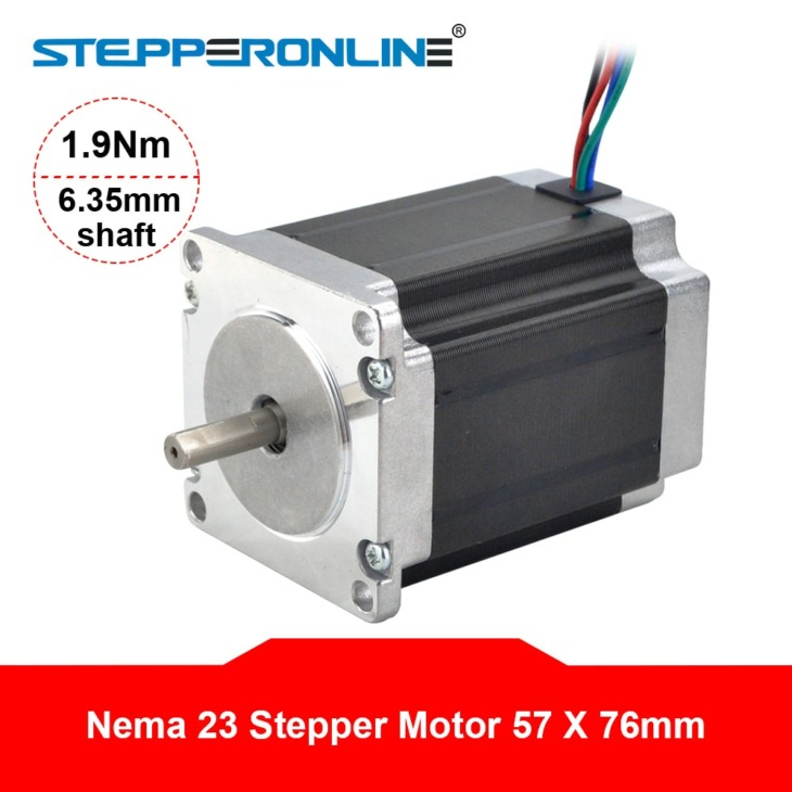 Nema 23 Léptetőmotor 1.9Nm 2,8 A. 57X76Mm Stepper Motor Nema23 6,35 ...