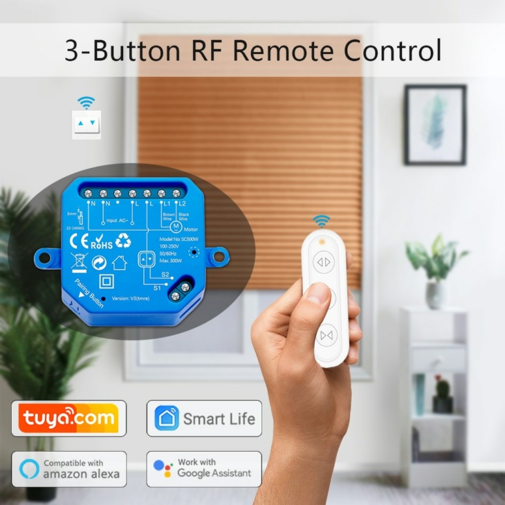 Loratap Tuya Rf Wifi Függöny Kapcsoló Modul Távirányító Blinds Roller