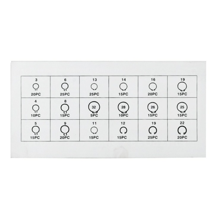 300Db M2- M22 Circlips For Tengely E Típusú Cir Cir Cirl Assorted Kit ...