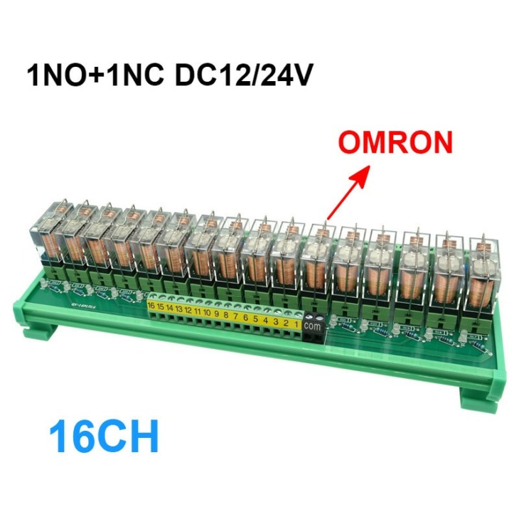 16 Csatorna Din Sail Mount Interface Relay Modul Omron G2R-1-E 16A ...