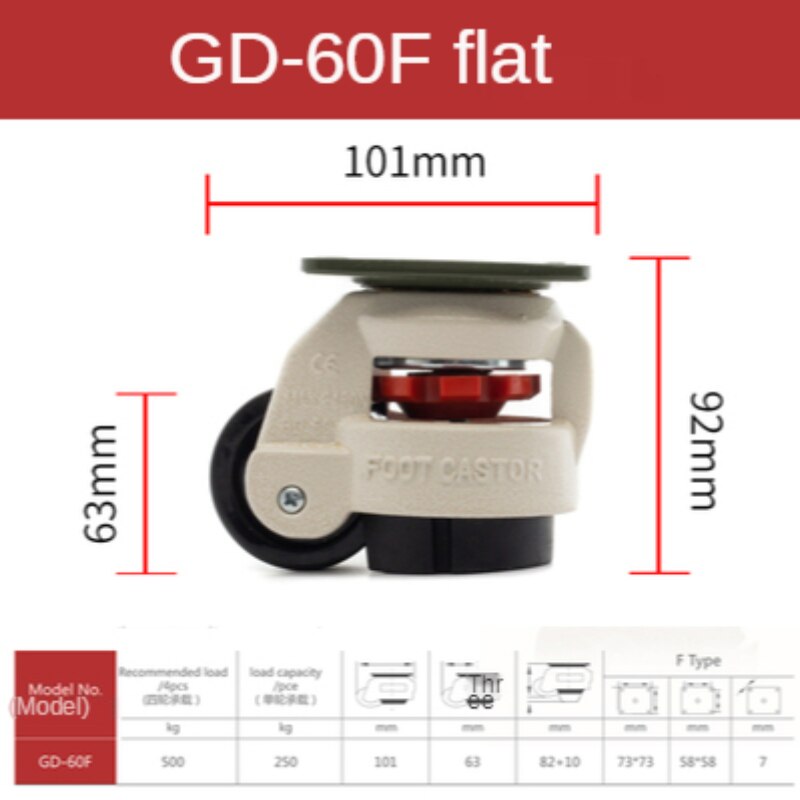Gd-40F / 60F / 80F, Load 500Kg, Level Adjustment Kerék / Görgők, Lapos ...