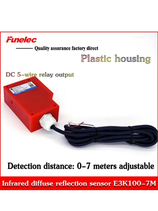 E3K100-7Mdc Fotoelektromos Kapcsoló Hosszú Távú Diffúz Visszaverődés ...