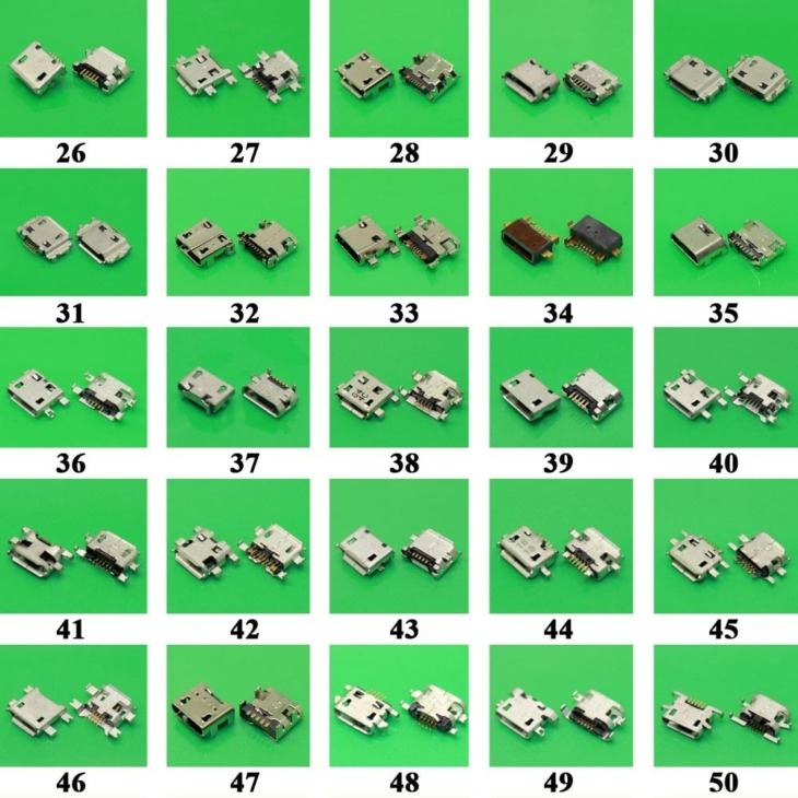 100Models Mini Micro Usb-Csatlakozó V8 Port Töltése Aljzat Dc Jack Dugó ...