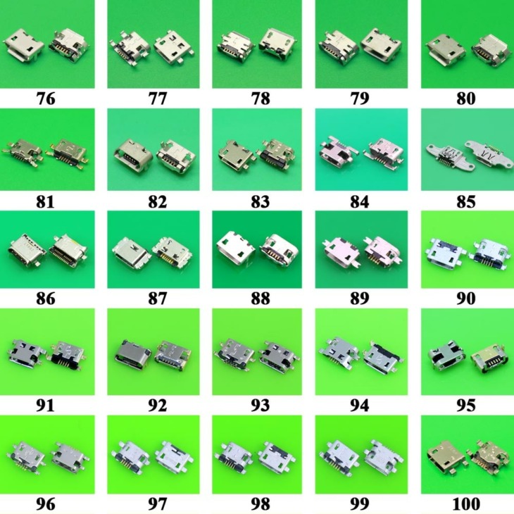 100Models Mini Micro Usb-Csatlakozó V8 Port Töltése Aljzat Dc Jack Dugó ...