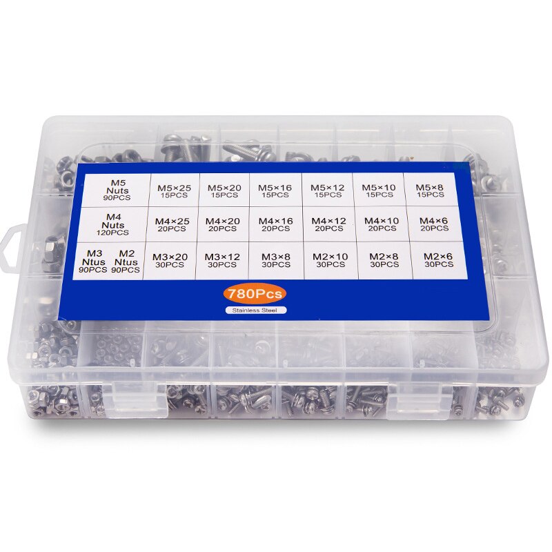 320Pcs M2 M3 M4 Csavarok Phillips Pan Fej Csavarok Csavar És Anya Lapos ...