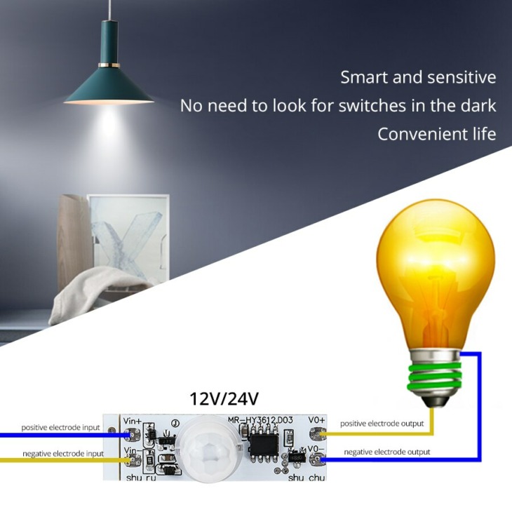 Dc 12V 24V Mennyezeti Pir Mozgásérzékelő Kapcsoló Modul 3A Ir ...