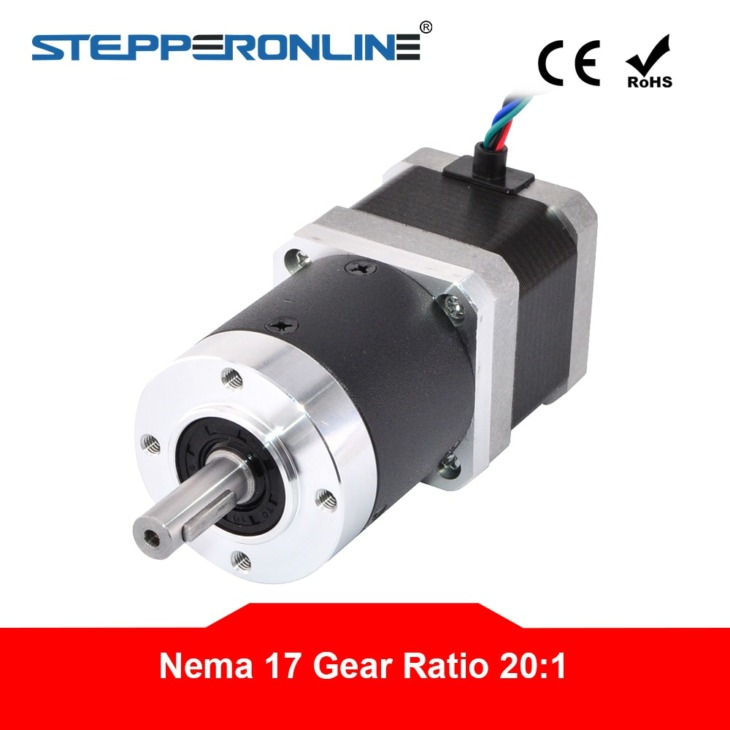 Nema 17 Léptetőmotor L = 39Mm Áttétel 20: 1 High Precision ...