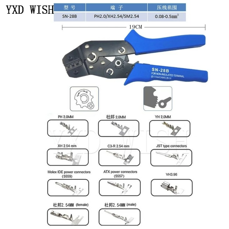 Sn-28B Krimpelő Fogó Szerszámkészlet + 1550Db 2.54Mm Dupont Csatlakozók ...