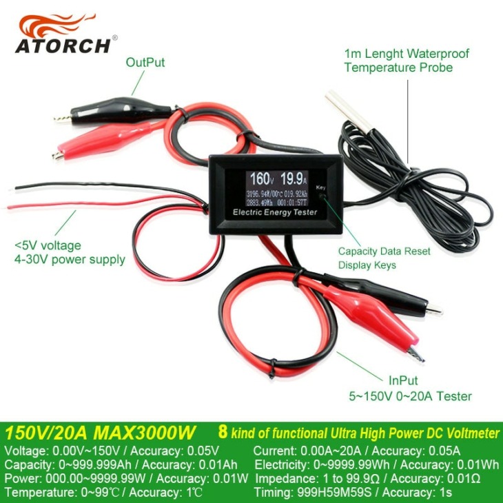 Atorch Dc 150V 20A Árammérők Digitális Voltmérő Amméterfeszültség ...