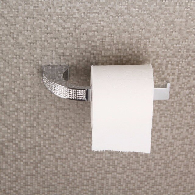 Cseh Crystal Gold Chrome Fürdőszoba Fürdőszoba Wc-Papír Tartó Fal Mount ...