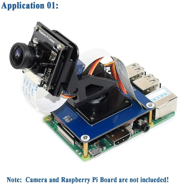 Raspberry Pi 4B Szervomotor-Vezérlő Pwm Kit, 2-Dof Pan-Tilt Hat Az Rpi Fényintenzitás Sense ...