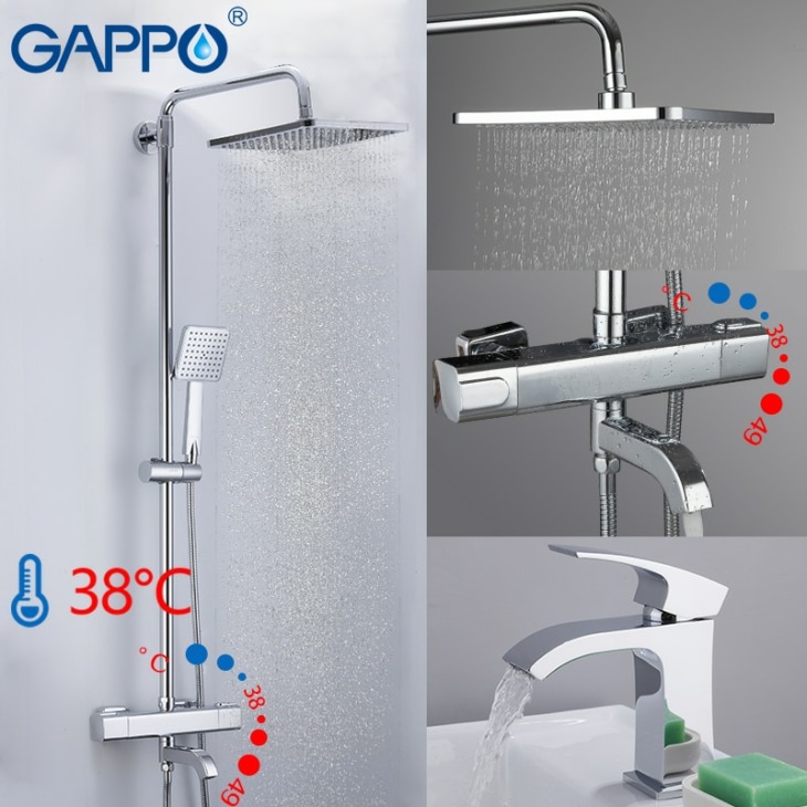 Gappo Zuhany Csaptelepek Króm Fürdőszoba Zuhany Csaptelep Kád Zuhanyfej Készlet Fali ...