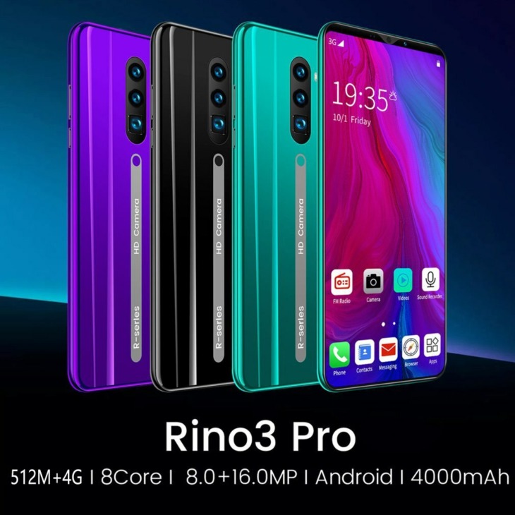 Rino3 Pro 5,8 Hüvelykes Képernyő Android Telefon Lila Vízcsepp Képernyő ...
